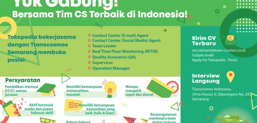 Lowongan Kerja Tokopedia – Universitas Muhammadiyah Semarang